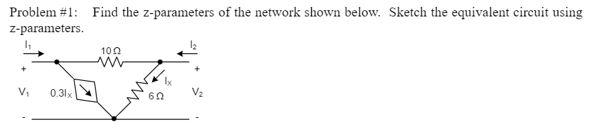Solved Find the z-parameters of the network shown below. | Chegg.com