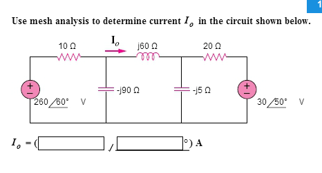 Solved Use mesh analysis to determine current I0 in the | Chegg.com