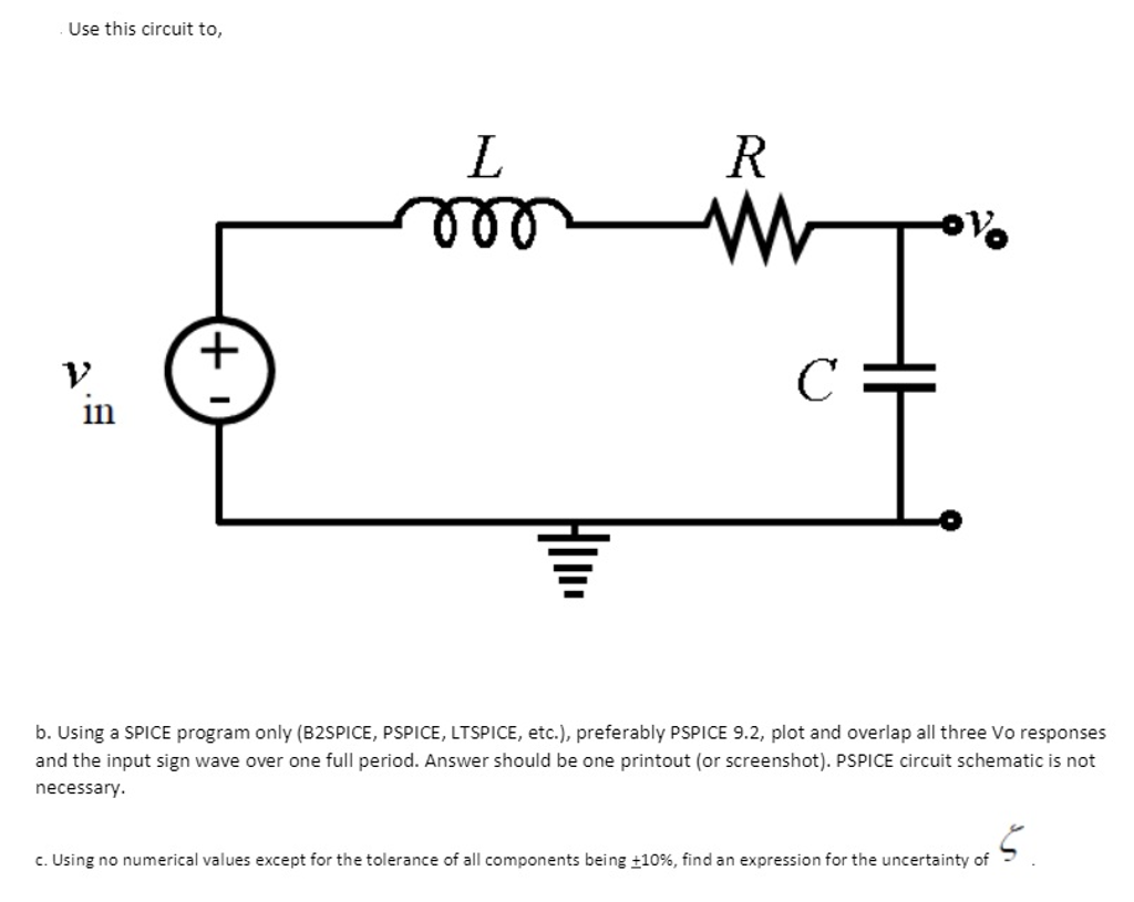 Solved Use this circuit to, Using a SPICE program only | Chegg.com
