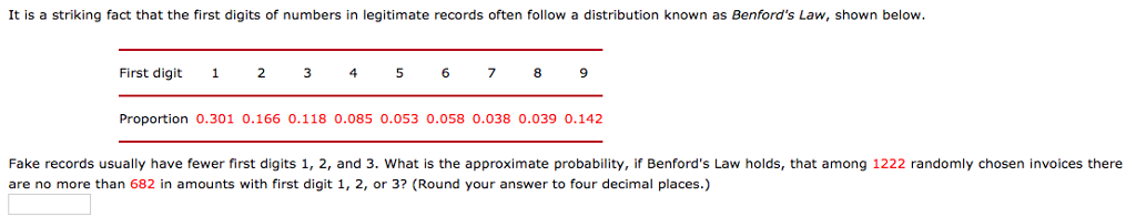 Solved It is a striking fact that the first digits of | Chegg.com