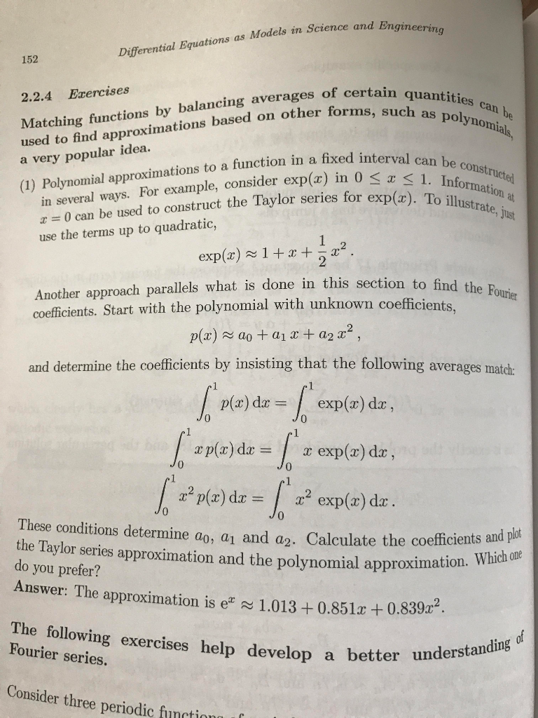 Solved Polynomial approximations to a function in a fixed | Chegg.com