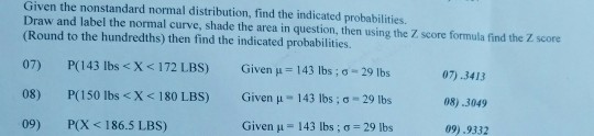 Solved Given the nonstandard normal distribution, find the | Chegg.com