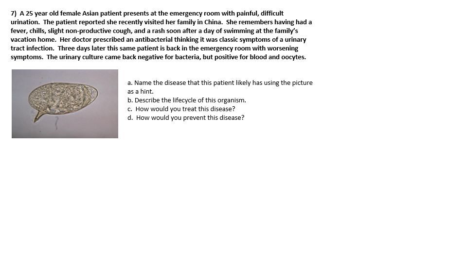 Solved 7) A 25 year old female Asian patient presents at the | Chegg.com