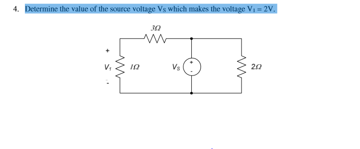 Solved Determine the value of the source voltage V_s which | Chegg.com