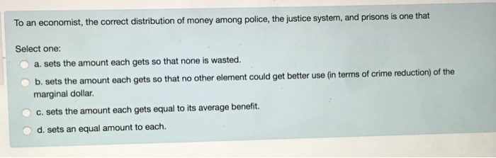 Solved The optimal level of police protection would compare | Chegg.com