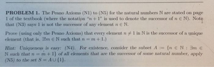 Solved prove Using only the peano axioms that every element | Chegg.com Solved prove Using only the peano axioms that every element | Chegg.com