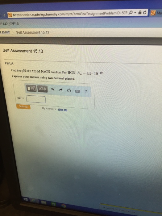 Solved Find the pH of 0.125 M NaCN solution. For HCN, K_a = | Chegg.com