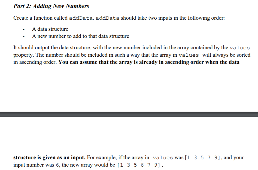 Solved Part 2: Adding New Numbers Create a function called | Chegg.com