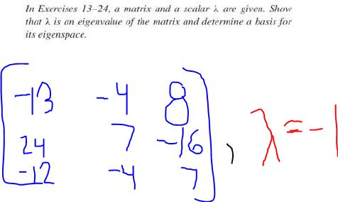 Solved A matrix and a scalar lambda are given. Show that | Chegg.com