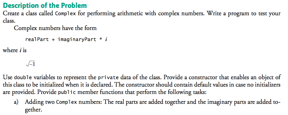 Solved Description Of The Problem Create A Class Called