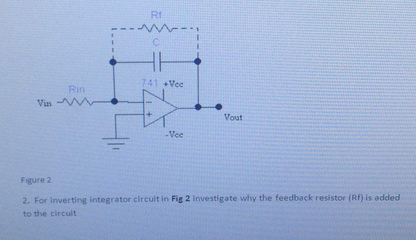 Solved For inverting integrator circuit in investigate why | Chegg.com