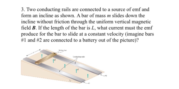 Solved 3. Two conducting rails are connected to a source of | Chegg.com