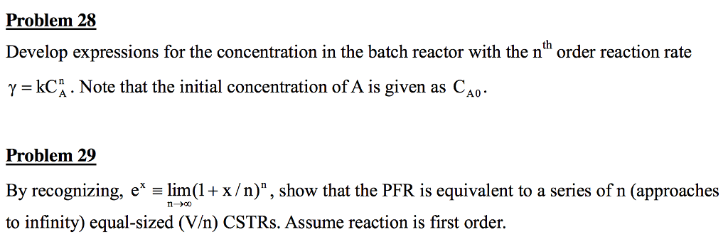 Solved Problem 28 Develop expressions for the concentration | Chegg.com