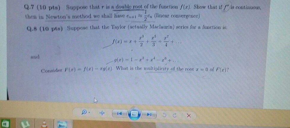 Solved Q.7 (o pts) suppose that r is n double root of the | Chegg.com