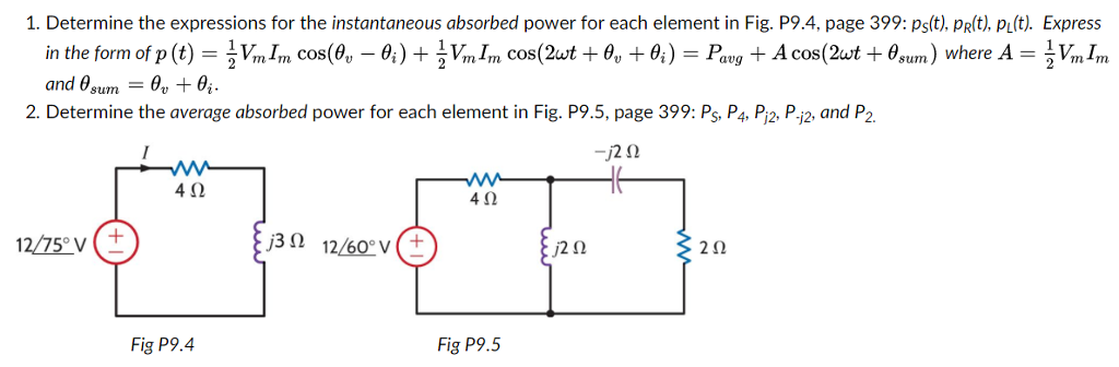 Solved 1. Determine the expressions for the instantaneous | Chegg.com