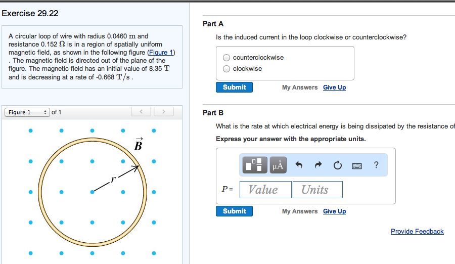 Solved A circular loop of wire with radius 0.0460 m and | Chegg.com