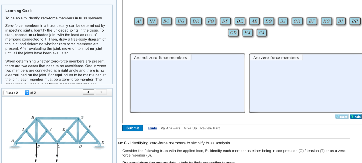 Solved To be able to identify zero-force members in truss | Chegg.com