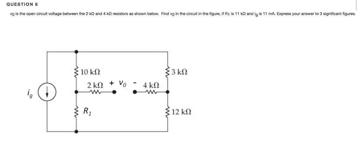 Solved V_0 is the open circuit voltage between the 2 k Ohm | Chegg.com