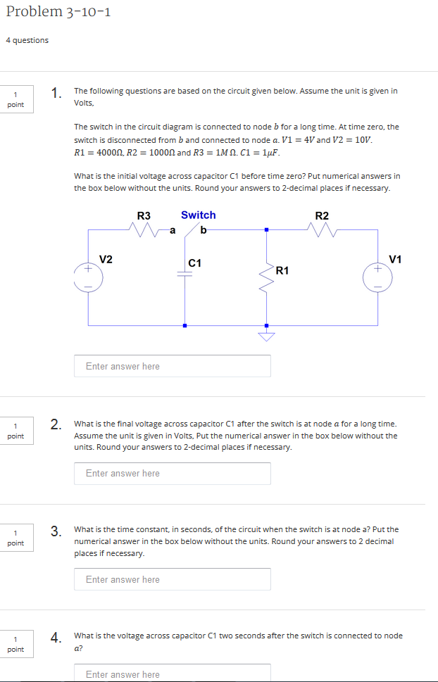 Solved The following questions are based on the circuit | Chegg.com