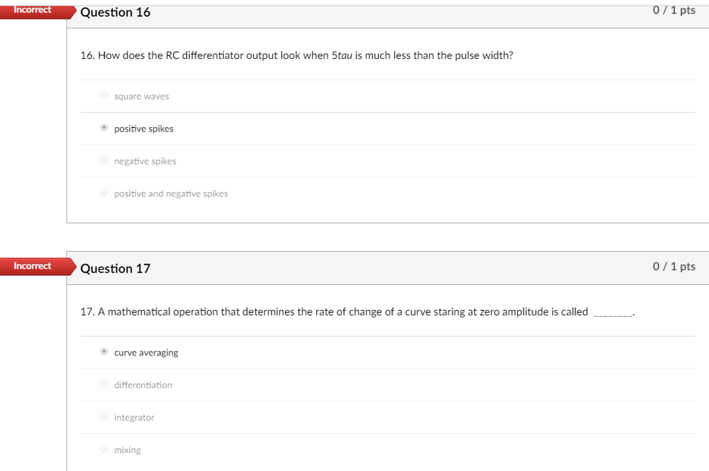 Solved Incorrect Question 14 0/1 pts 14. The RC | Chegg.com