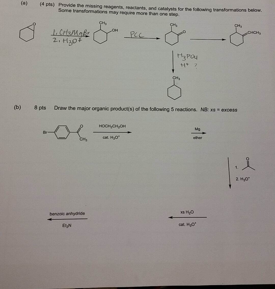 Solved Provide the missing reagents, reactants, and | Chegg.com