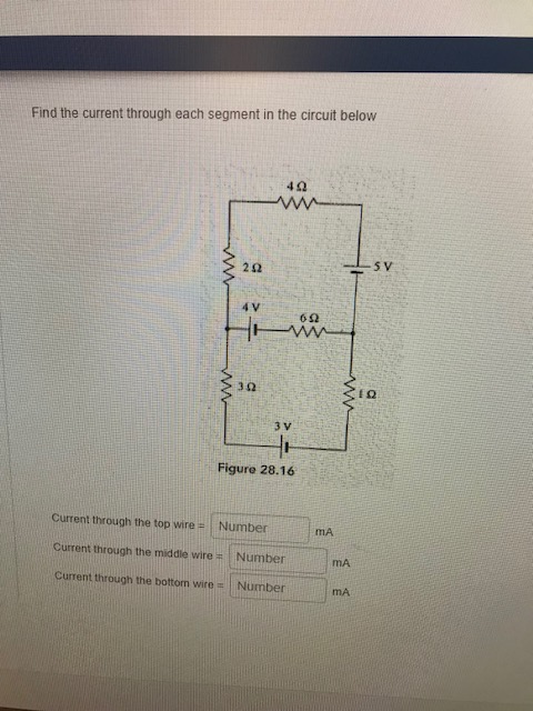 Solved Find the current through each segment in the circuit | Chegg.com