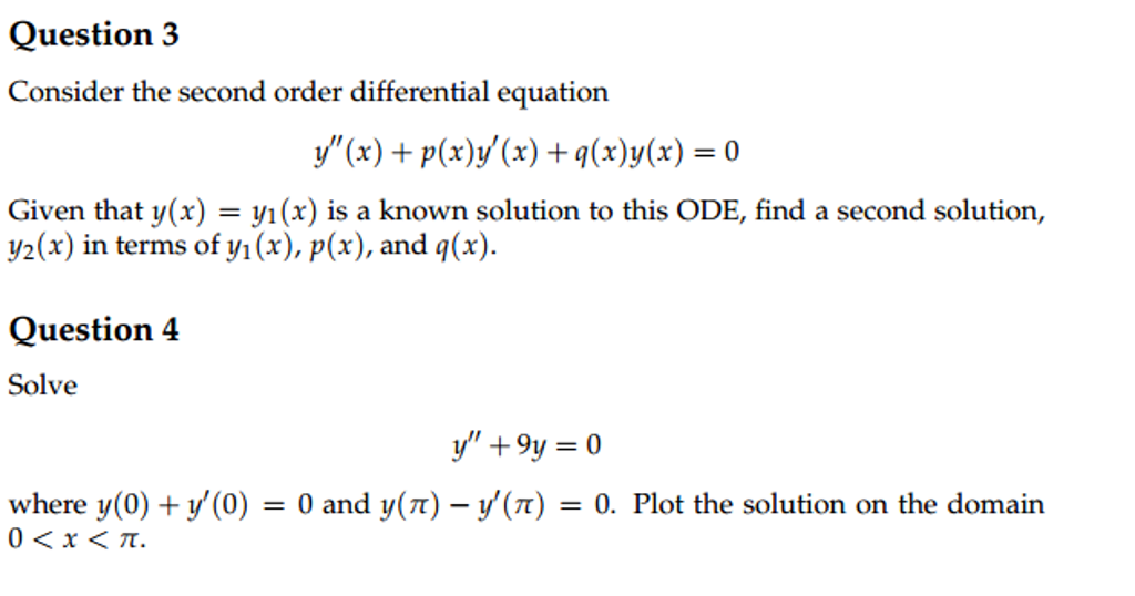 Solved Consider the second order differential equation | Chegg.com
