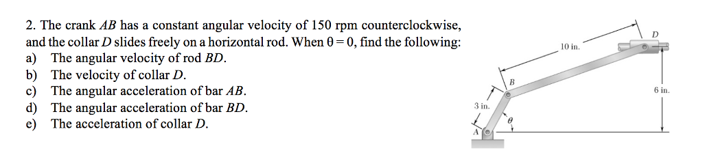 Solved The crank AB has a constant angular velocity of 150 | Chegg.com
