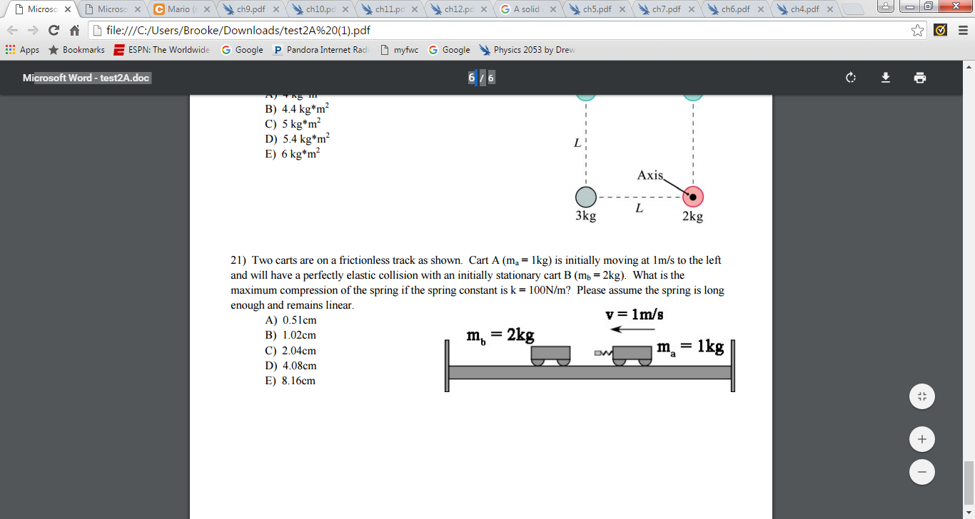 Solved Two carts are on a frictionless track as shown. Cart | Chegg.com