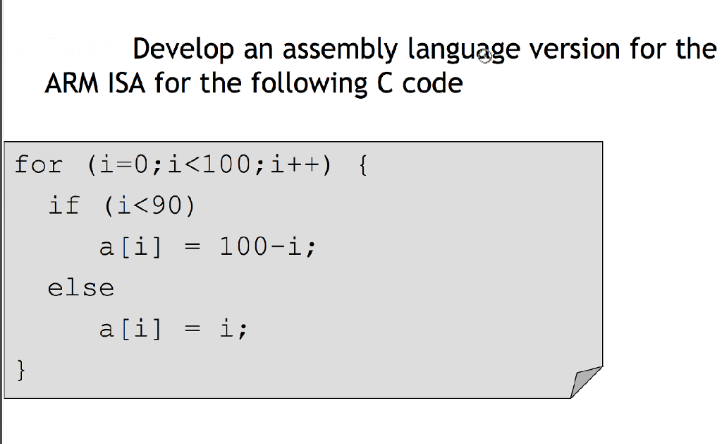 Solved Develop an assembly language version for the ARM ISA | Chegg.com