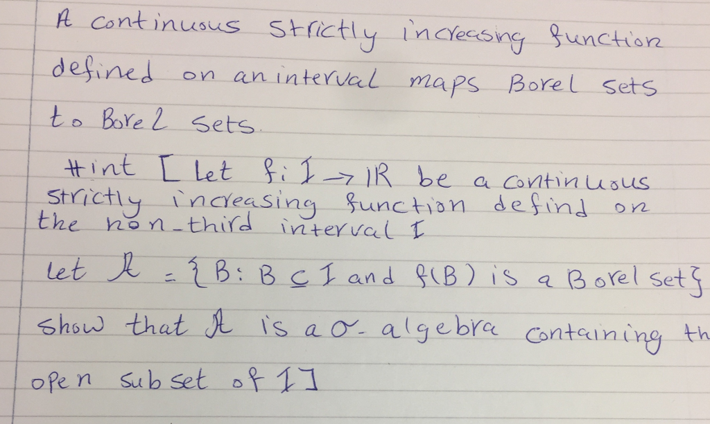 Solved defined on anintervel maps Borel Sets int Llet R be a | Chegg.com