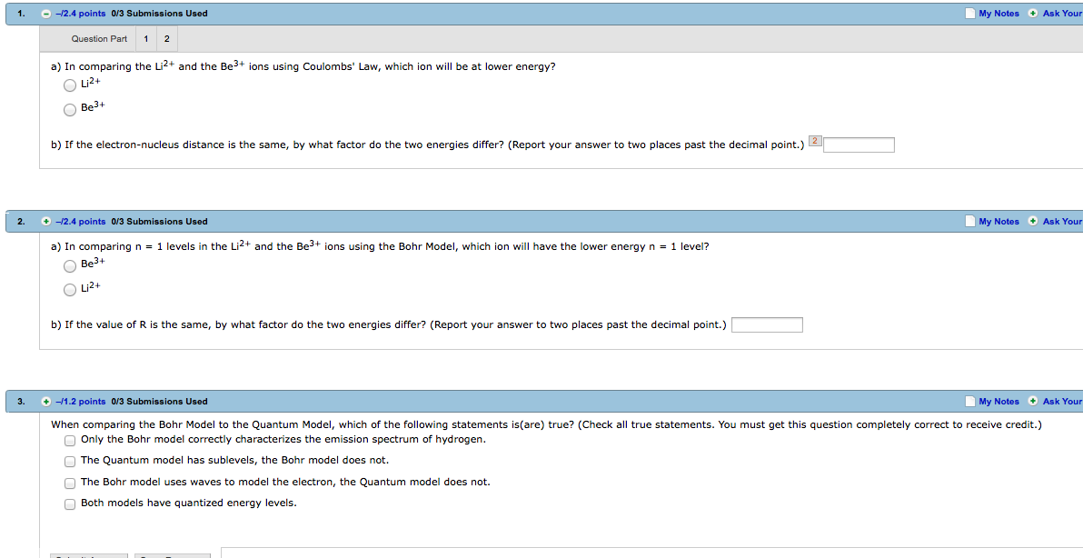 Solved ?When comparing the Bohr Model to the Quantum Model, | Chegg.com