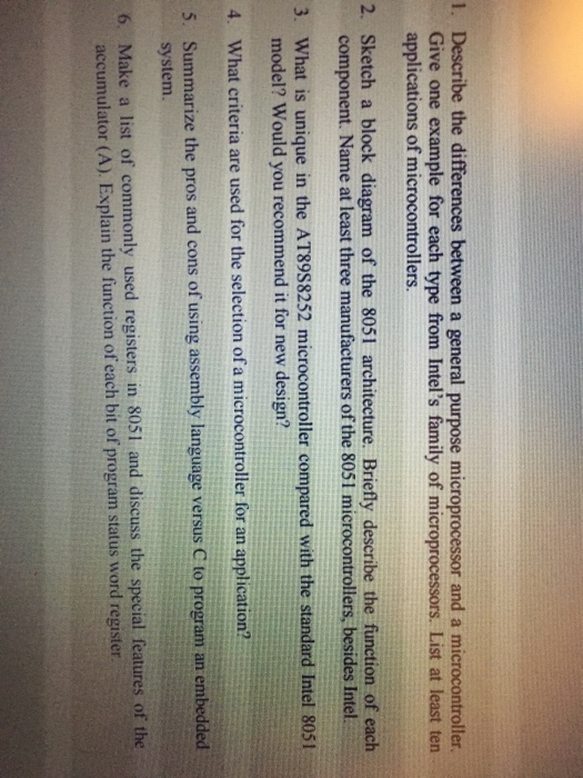 Solved Describe The Differences Between A General Purpose 