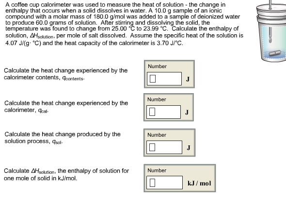 Solved A coffee cup calorimeter was used to measure the heat | Chegg.com
