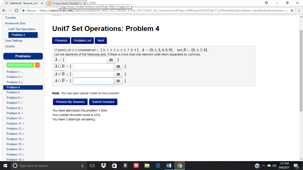 Solved × \ e Secure | https://webwork.asu. WeBWorK: | Chegg.com
