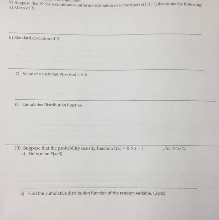 Solved Suppose that X has a continuous uniform distribution | Chegg.com