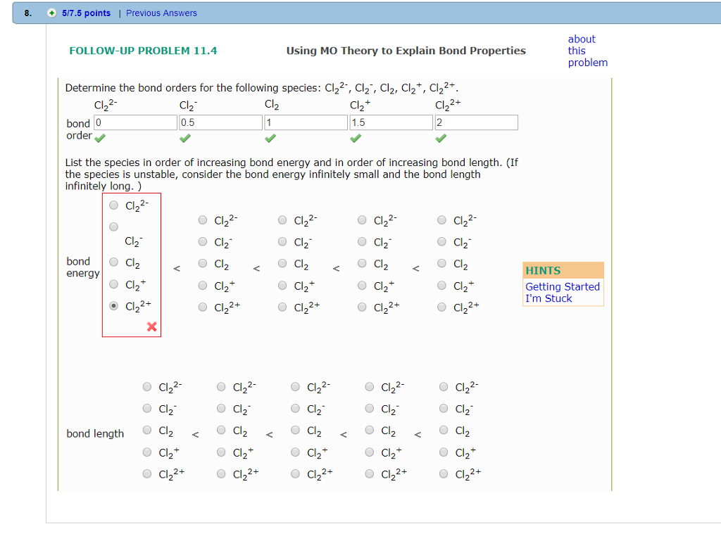 Solved 8. 5/7.5 points ! Previous Answers about this problem | Chegg.com