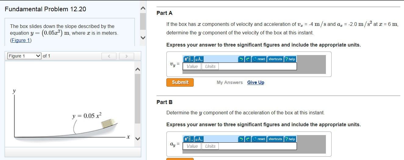 Solved The box slides down the slope described by the | Chegg.com