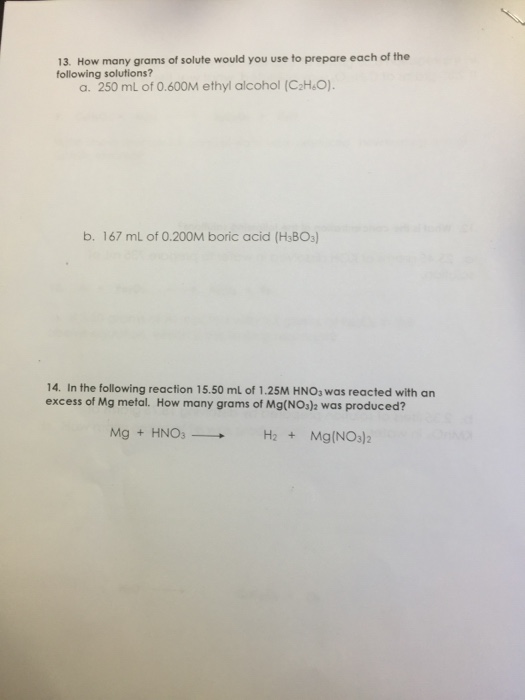 Solved How many grams of solute would you use to prepare | Chegg.com