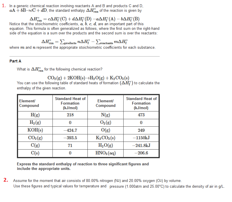 Solved In a generic chemical reaction involving reactants | Chegg.com