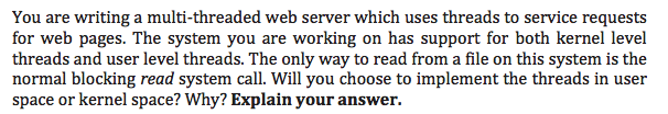 Solved You are writing a multi-threaded web server which | Chegg.com