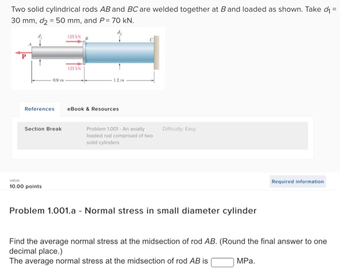 Solved Two solid cylindrical rods AB and BCare welded | Chegg.com