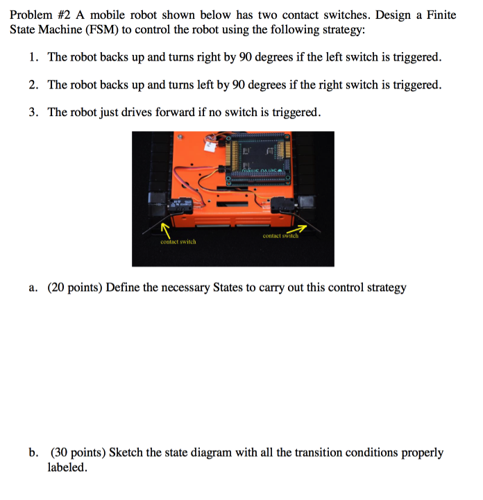 Solved Problem #2 A mobile robot shown below has two contact | Chegg.com