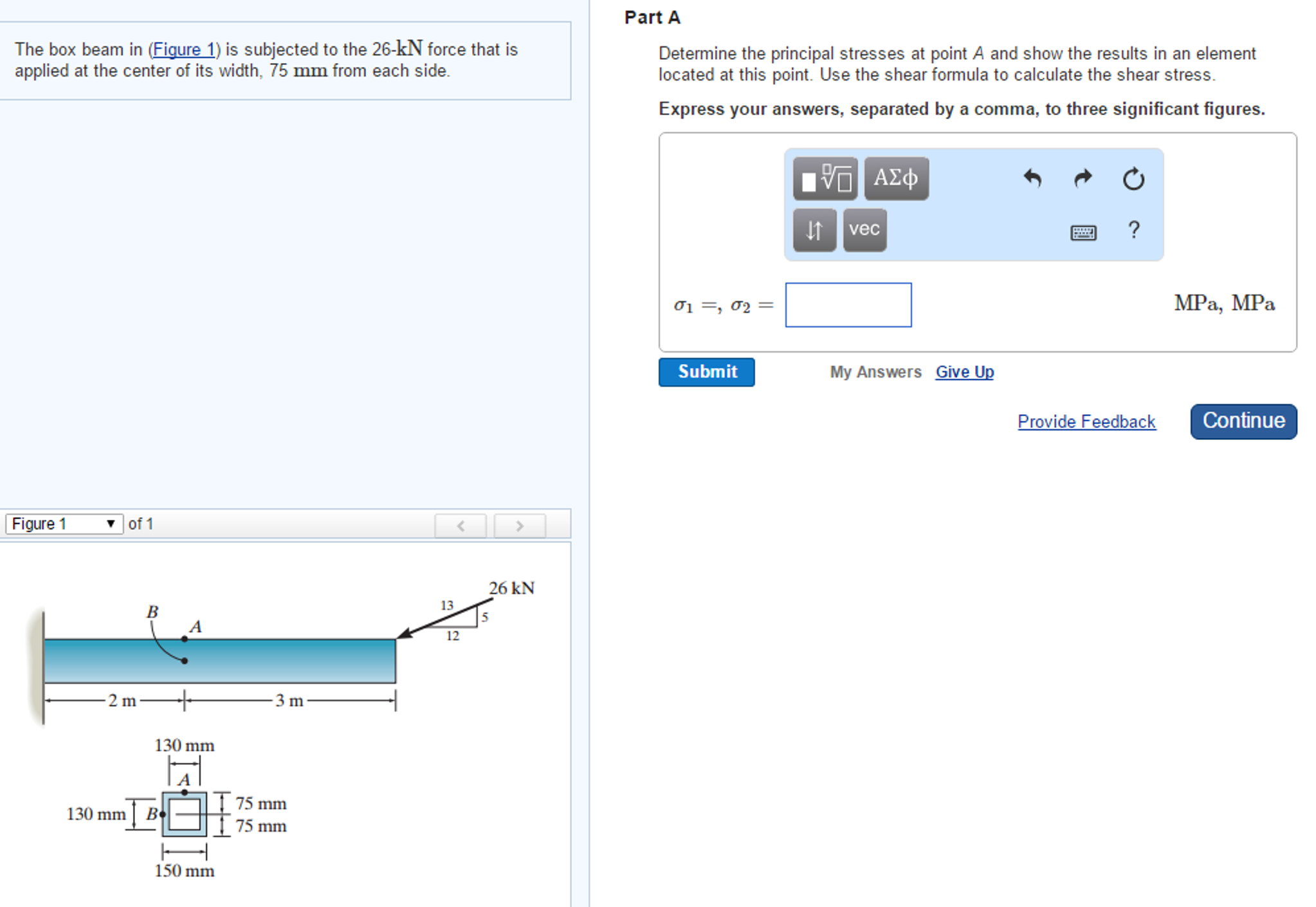 Solved The box beam in (Figure 1) is subjected to the 26-kN | Chegg.com