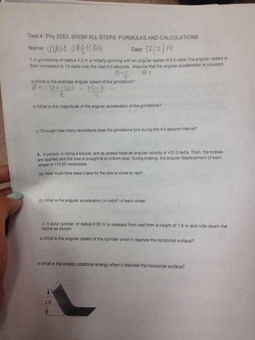 A grindstone of radius 4.0 m is initially spinning | Chegg.com