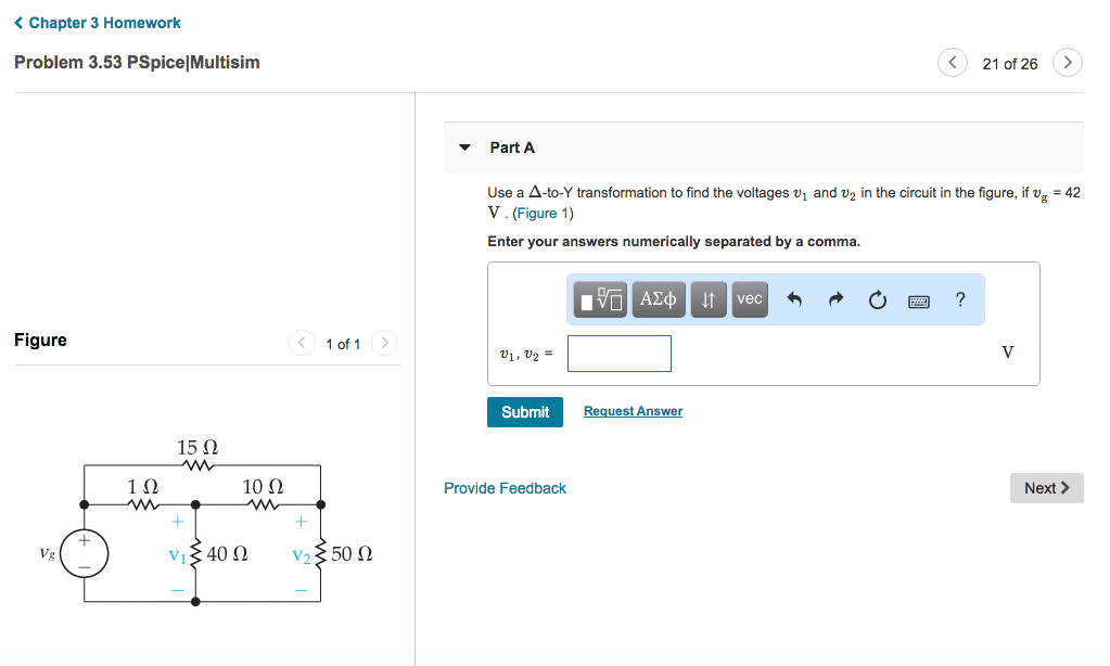 Solved Use a Δ-to-Y transformation to find the voltages v1 | Chegg.com