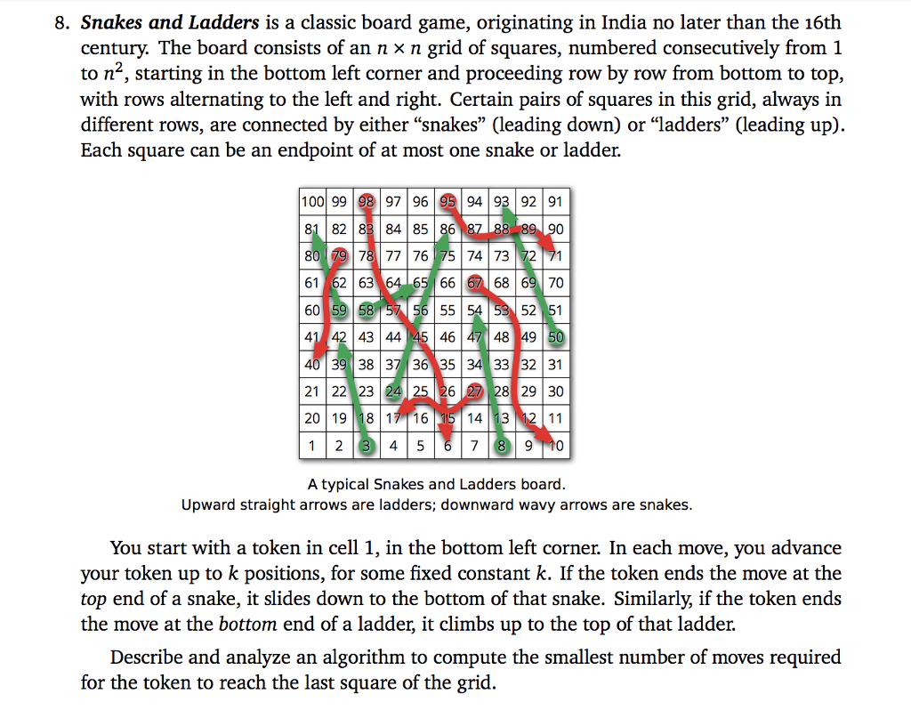 8. Snakes and Ladders is a classic board game, | Chegg.com