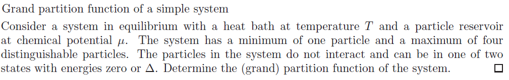 Grand partition function of a simple system Consider | Chegg.com