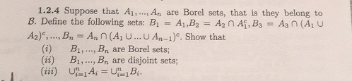 Solved Suppose that A_1, ..., A_n are Borel sets, that is | Chegg.com