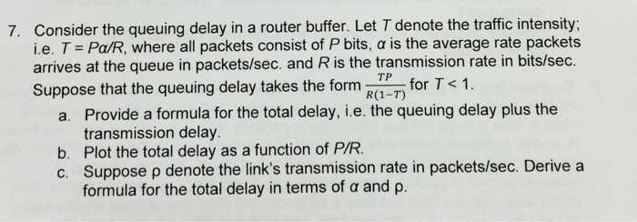 Solved 7. Consider the queuing delay in a router buffer. Let | Chegg.com